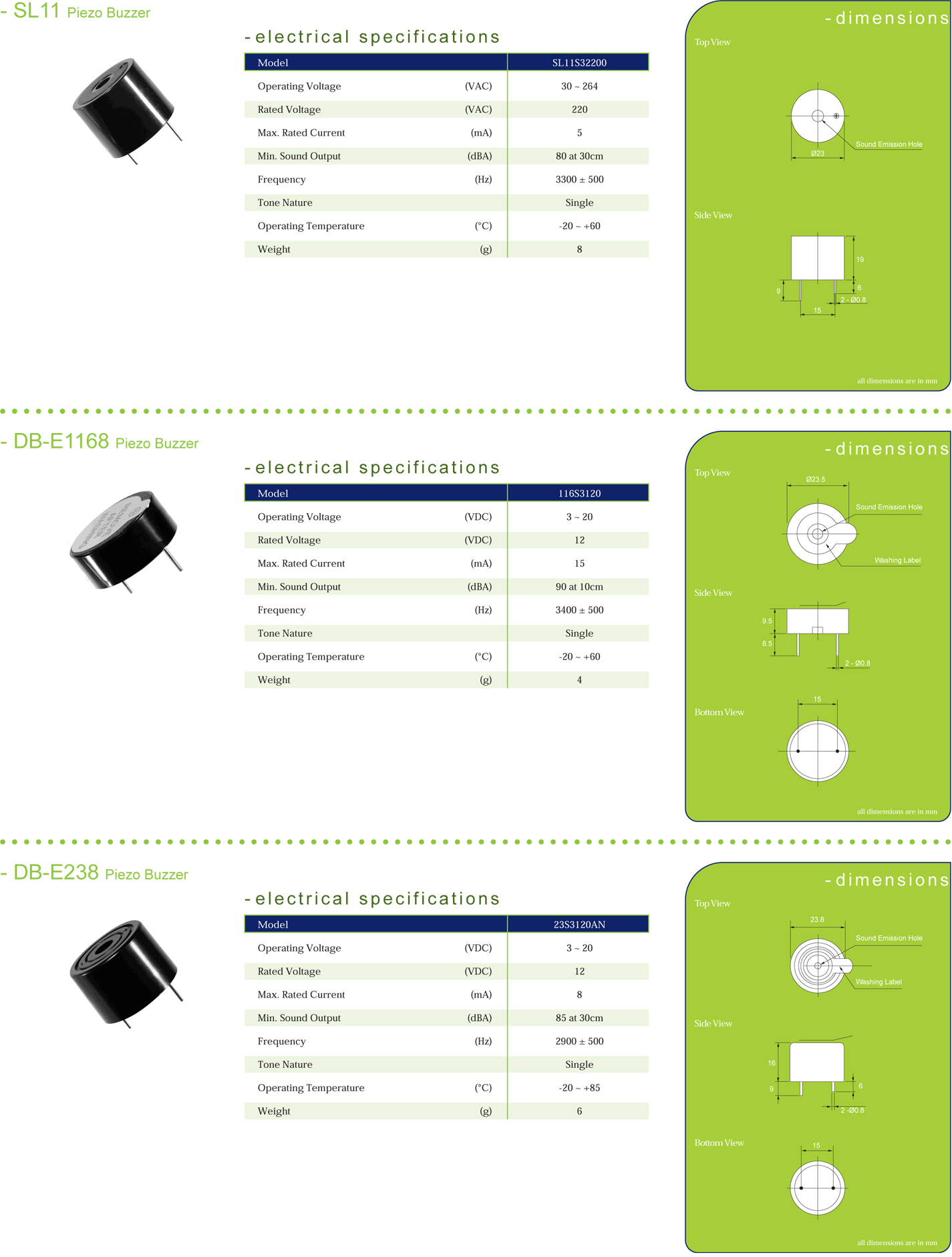 Piezo Buzzers - Sonectrad-BRN